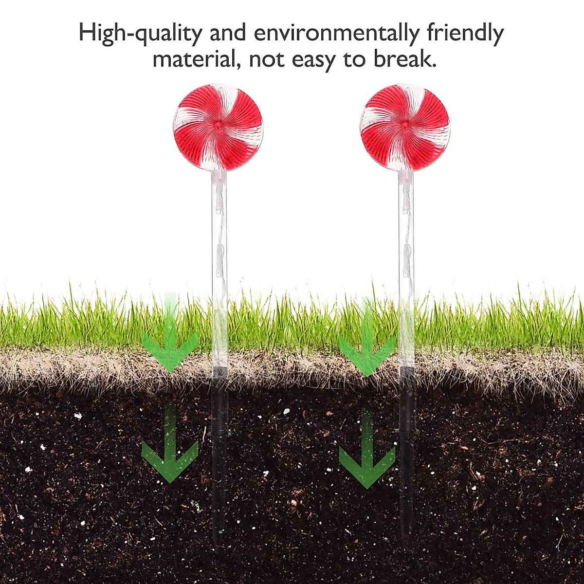 PRETYZOOM Solar Pathway Lights 1 Set Christmas Pathway Marker Light LED Solar Powered Xmas Candy Lollipop Ground Plug Light Lollipops Peppermint Sign for Home Garden Patio Solar Lights