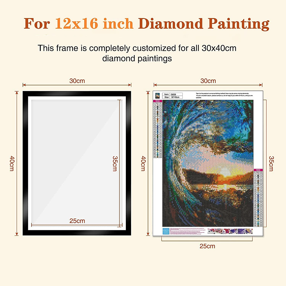 Isshrimp 6 Pack Diamond Painting Frames 30x40cm,12x16 Inch Diamond Art Frames,Inside Size 10x14 inch,Magnetic Diamond Art Frame Self-Adhesive, Poster Frames for Home Wall Office Deco(Black).