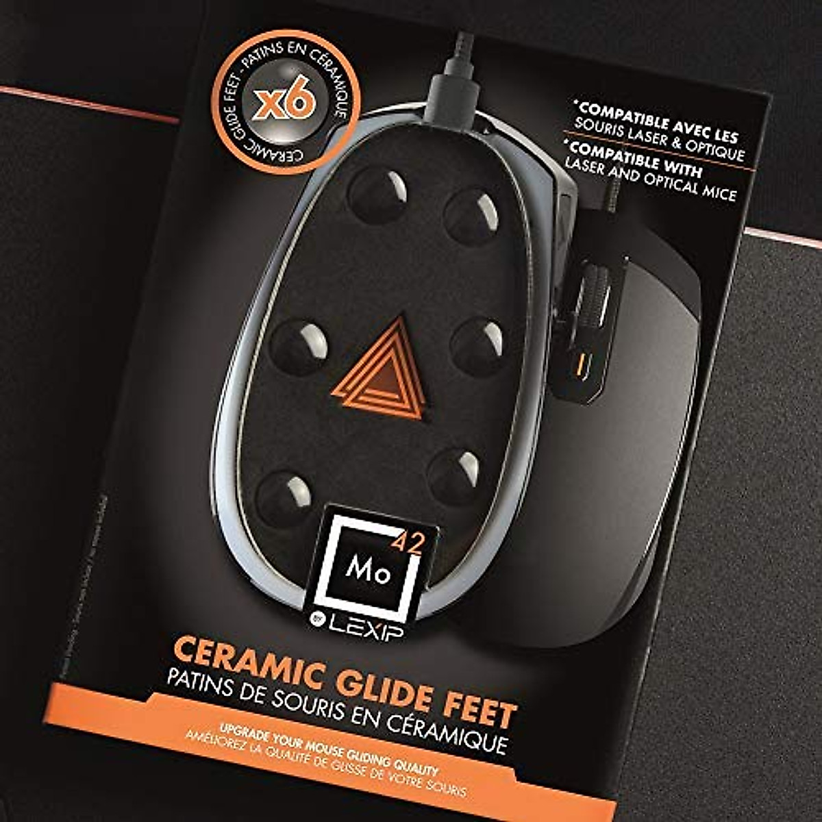 Lexip Mo42 Ceramic Gaming Feet - Hardwearing, Incomparable Glide - Compatible with All Mice, Laser and Optical - Gain Speed, Precision, Control and Playing Comfort (V1)