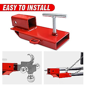 Forklift Trailer Hitch Attachment, AIWARGOD 1PC 2" Receiver Trailer Towing Adapter with Chain Red