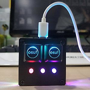 HFSECURITY DIY NONO OSU Keypad Gaming Keyboard Rhythm Games Keypad Hot Swap Programming with Software for V4 PC Android, 5 Key Keyboard USB 2.0 RGB Backlit, Cherry Mechanical Keyboard with Light