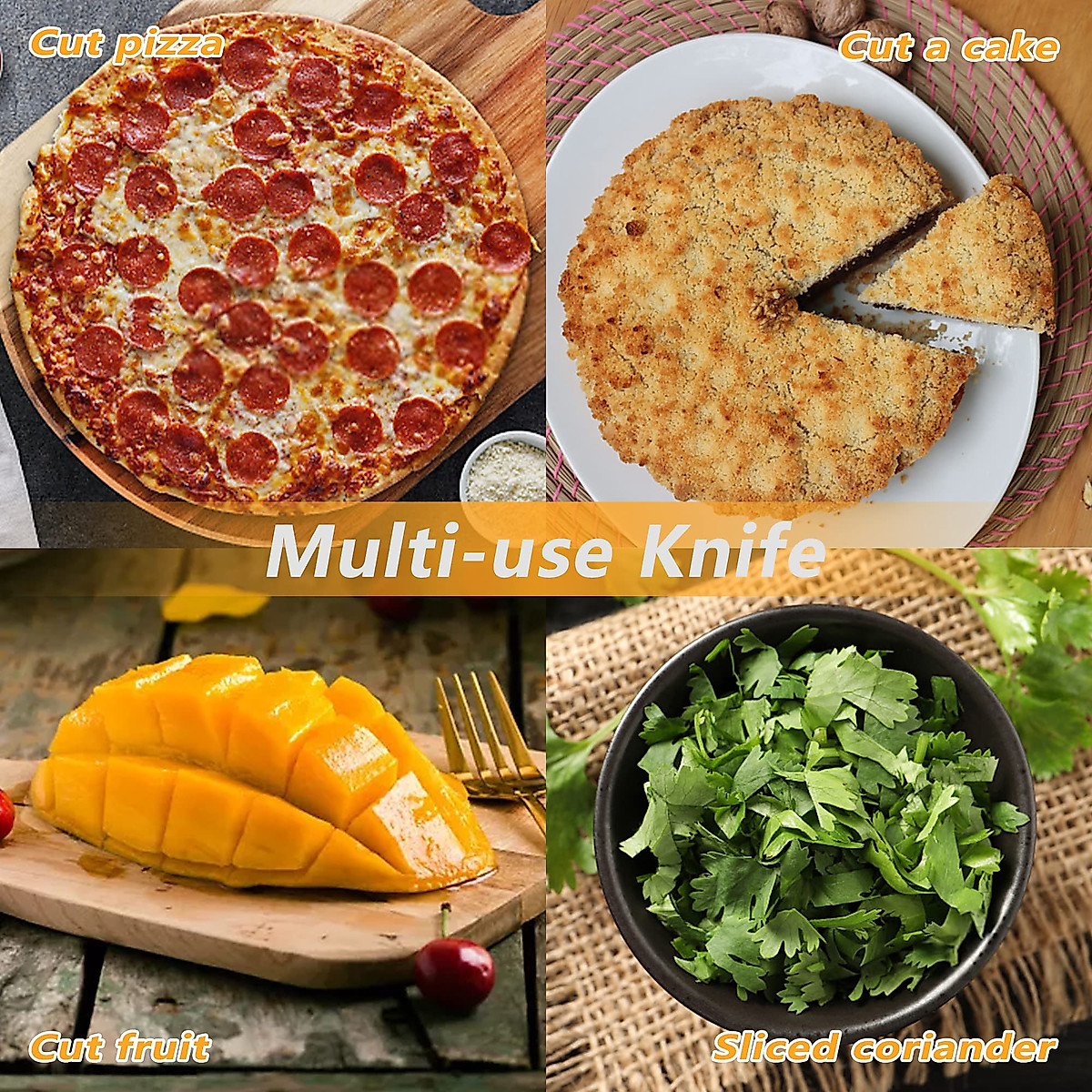 MS WGO Pizza Cutter Rocker Knife Pizza Slicer Kitchen Tools, Stainless Steel Large Pizza Cutter Wheel With Plastic Cover Baking Tools Accessories,Dishwasher Safe