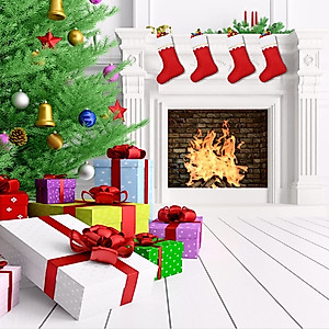 SdeNow Christmas Stockings Bulk 15" Red Felt Christmas Stockings set Xmas Red and White Christmas Stockings Christmas Decorations Party Ornament (12 Pack)