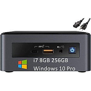 Intel NUC 8 Mainstream Kit NUC8I7INHPA Mini Business & Home & Gaming PC Desktop (Quad-Core i7-8565U, 8GB LPDDR3 RAM, 256GB SSD, AMD Radeon 540X Graphics) Type-C, Wi-Fi, IST Cable, Win 10/11 Pro