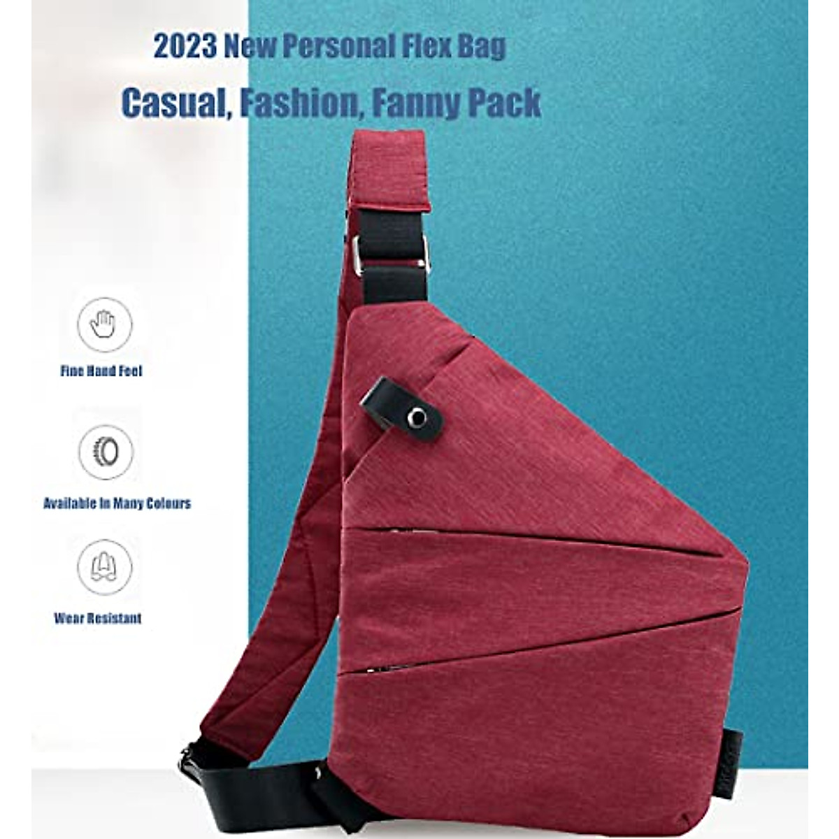 XHLIZHU Personal Flex Bag, 2023 New Multi Pocket Casual Crossbody Bag, Fashion Anti-thief Slim Sling Bag For Women Men (Purple, Right hand)