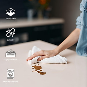 100% Cotton Terry Towels Cleaning Cloths Pack of 50 (12x12 Inches) White Cotton Terry Cloth Bar Rags White Bar Towels, Multipurpose High Absorbent Terry Towels for Cleaning Auto Detailing or Painters