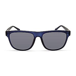 GUESS Men's Rounded Bottom Square Sunglasses, Matte Blue, 55mm