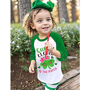 St. Patrick's Day Tees Toddler Baby Girls T-Shirt Lucky Shamrock Long Sleeve ST. Patrick's Day Tops