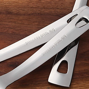 13-Inch Serving Spoons Set of 6, dongbo Stainless Steel Long Handle Buffet Serving Spoons for Catering, Silver