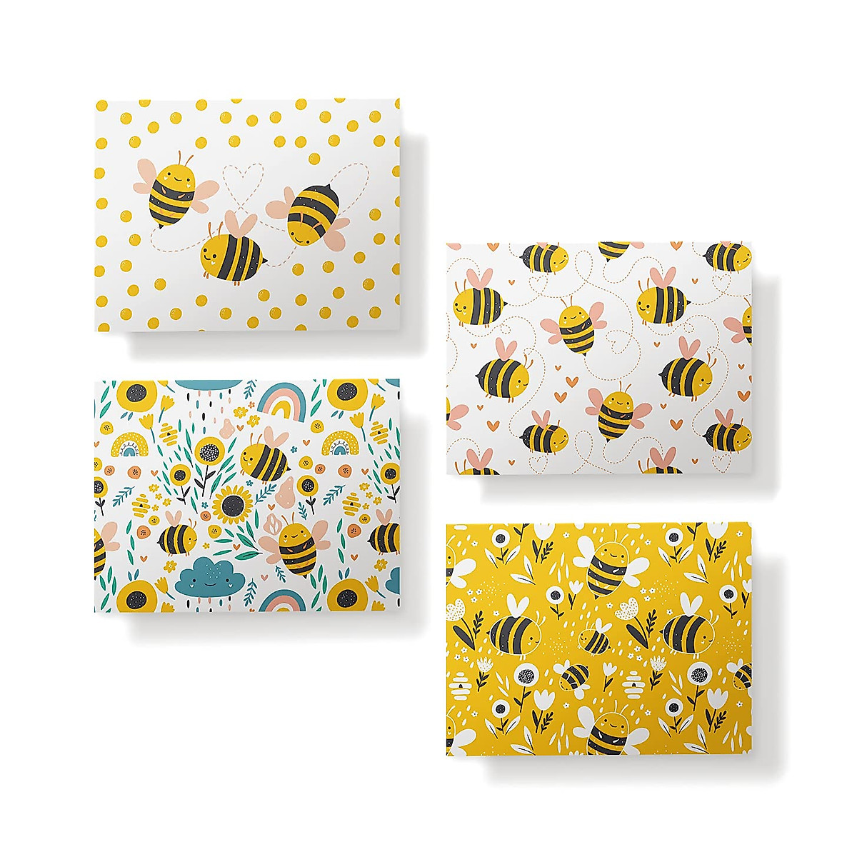 Twigs Paper - Assorted Bumble Bee Greeting Cards - Stationery Cards with Envelopes - Thank You Card - Blank Note Cards - Greeting Cards for All Occasions - Made in USA (5.5 x 4.25, Set of 12)