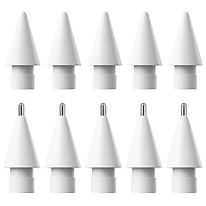 10 Pcak Pencil Tips Fit for Apple Pencil 2nd Gen iPad Pro Pencil 1st Gen & 2nd Gen,Metal Nib Wearproof,with 4 Pencil Tip Cover