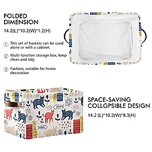 Cat Flower Storage Basket Bins Decorative Toy Laundry Basket Organization with Handles for Living Room Clothes Nursery Closet Shelf Playroom,1 pcs