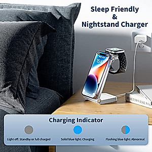 GEJIUCAI Magnetic Wireless Charger, 3 in 1 Fast Wireless Charging Station for Multiple Devices Apple Watch Ultra 8/7/6/5/4/3/2, for iPhone 14/Pro/Max/Plus/13/12, AirPods Pro (White)