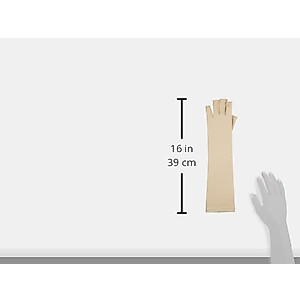 Rolyan Forearm Length Left Compression Glove, Open Finger Compression Sleeve to Control Edema and Swelling, Water Retention, and Vericose Veins, Covers Fingers to Forearm on Left Arm, Medium
