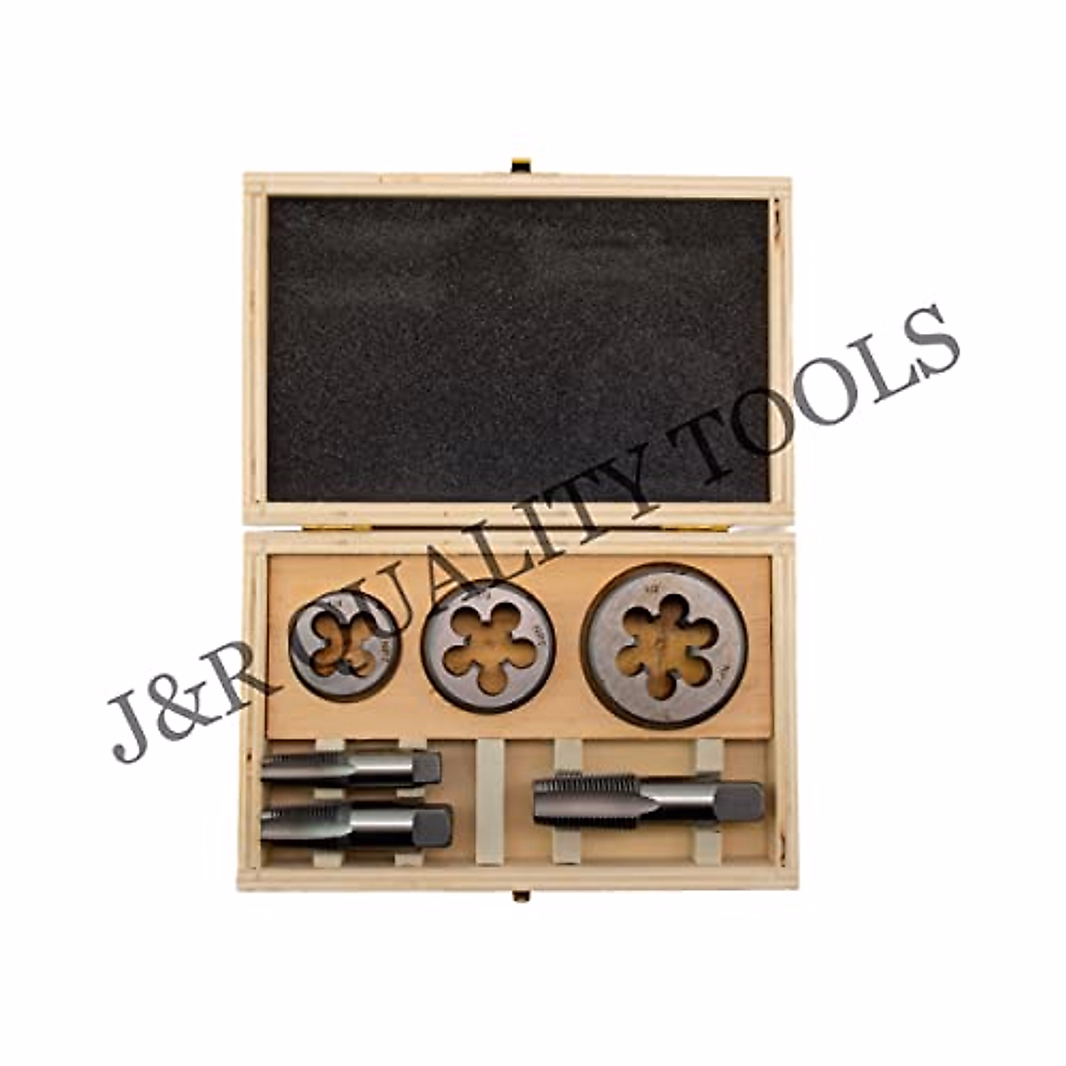 6PC 1/4" 3/8" 1/2" STEEL TAP & DIE TOOL THREADER THREAD KIT PIPE THREADING