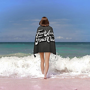 Lujzwop Fuck Around and Find Out Beach Towel, Oversized Pool Towel, Quick Dry Microfiber Beach Towel for Men and Women