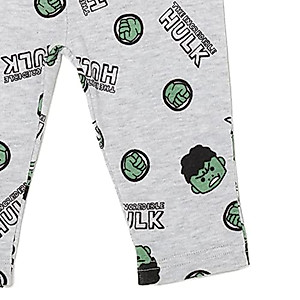 Marvel Avengers Hulk Newborn Baby Boys 3 Piece Outfit Set: Cuddly Bodysuit Pants Hat Green/Gray