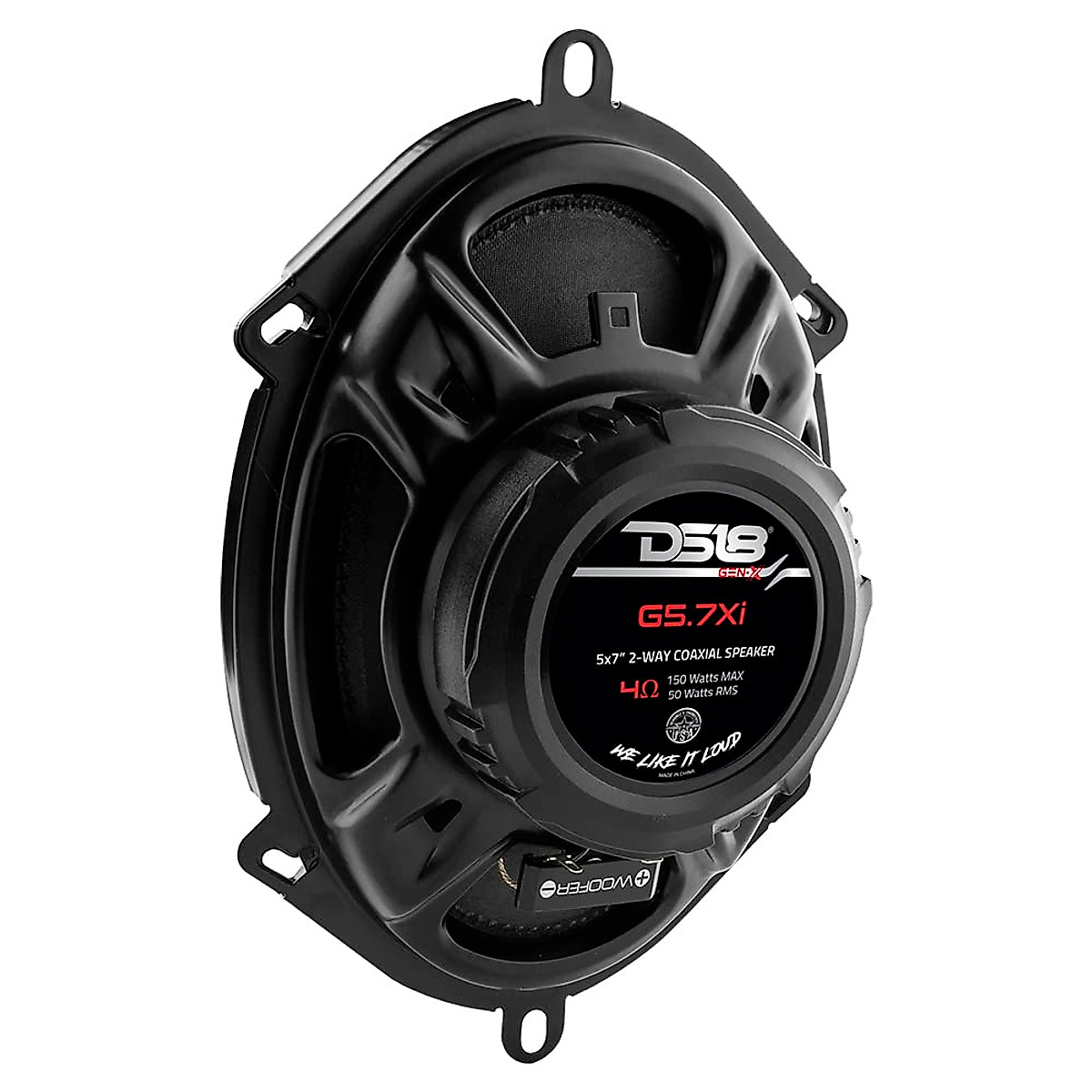 DS18 G5.7Xi GEN-X 5x7 2-Way Coaxial Speakers 150 Watts Max Power 4-Ohm - Full Range Speaker with Dome Tweeter Great for Car Stereo Sound System - 2 Speakers