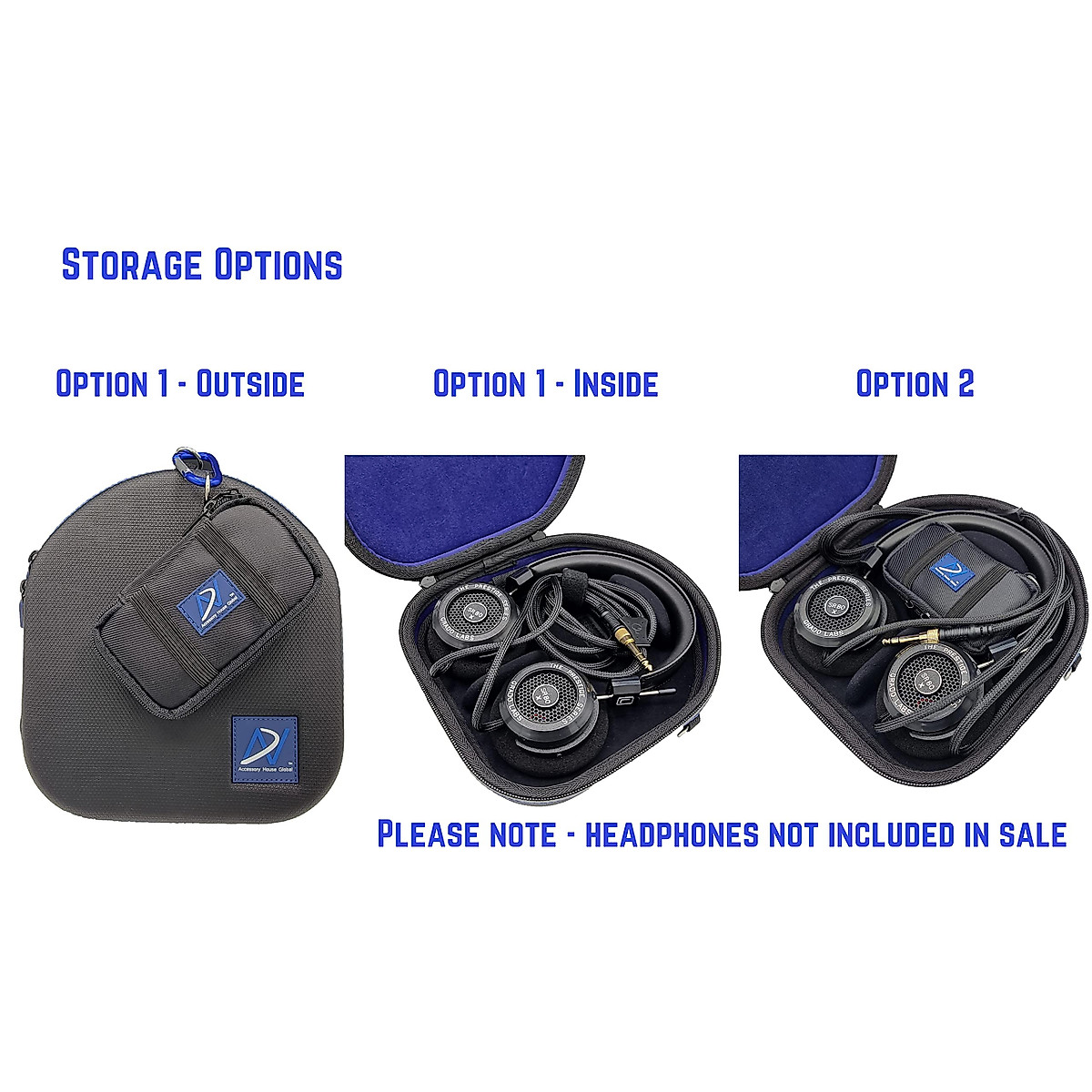 Premium Carrying case Compatible with Grado SR60 SR80 SR125 SR225 SR325, RS1 RS2, Alessandro MS-, PS500e, GH1 GH2 GH3 GH4 and GW100 Headphones. Grip-TECH 2 Outer Liner Easy Transport