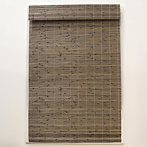 Radiance Cordless Bamboo Roman Shades for Windows - Flatstick Bamboo Blinds for Semi-Private Light Control - Easy to Lift & Fold Up Window Shades - Driftwood - 30 in. W X 64 in. L- (2216606E)