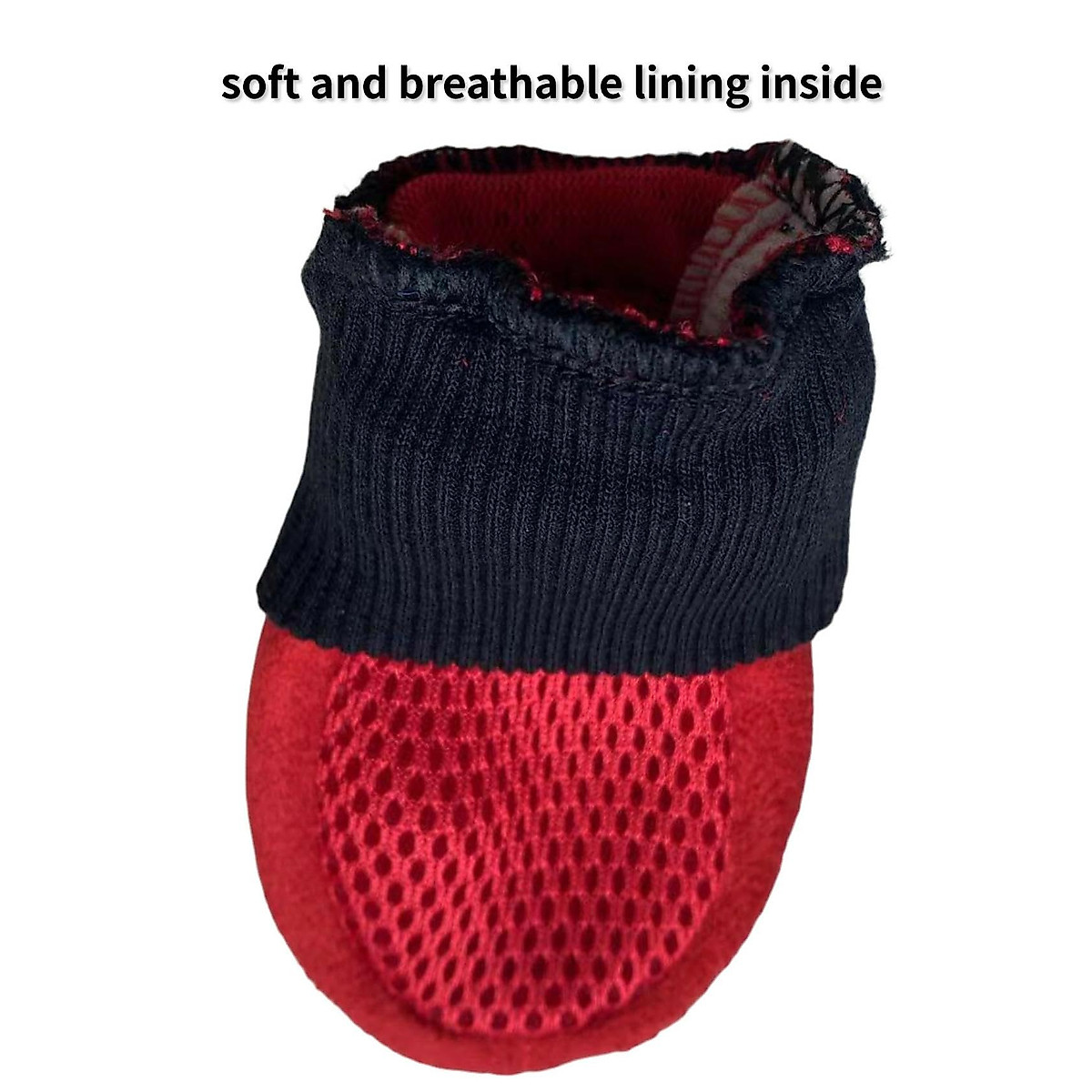 LONSUNEER Dog Boots Breathable and Protect Paws Soft Nonslip Soles Color Red Size X-Large - Inner Sole Width 3.15 Inch