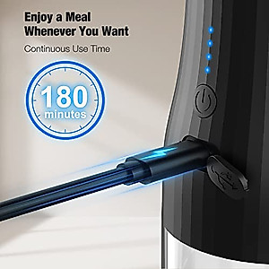 Electric Automatic Salt or Pepper Grinder, Pepper or Salt Mill Grinder USB Rechargeable, Upgraded Ultra-Larger Capacity with 3 Replaceable Container, LED Light, One Hand Operated