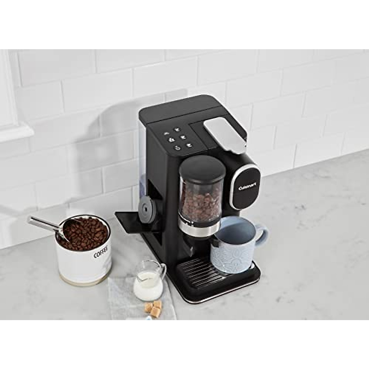 Cuisinart Single Serve Coffee Maker + Coffee Grinder, 48-Ounce Removable Reservoir, Black DGB-2