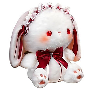 YOMOTREE Stuffed Animal Doll Plush Toys, Plushie Animal Toys, Cute Plush Animals, Lolita Bunny 13.7 Inches, Children's Gifts Rabbit (RED 13.7 Inch)