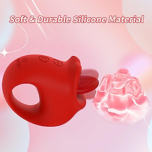 Adult Toys Vibrator for Women, Unique Ring Handle Design Women Sex Toys, 10 Vibration Modes &10 Tongue Licking G Spot Vibrator Stimulator, Waterproof Adult Couples Sex Toys for Clitoral, Nipple, Anal