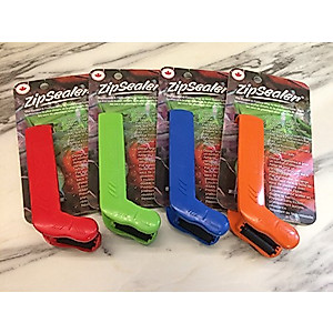 ZipSealer- The Original Zipper Lock Bag Sealer. The Easiest & Fastest Way To Seal Zipper Lock & Zip Top Bags. Patented. (Red)