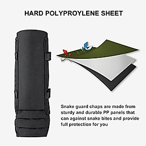 HUNTARMOR Snake Gaiters Leg Guards: Waterproof Snake Chaps for Hunting, Adjustable Leg Gaiter Snake Bite Protection for Lower Legs, Lightweight Flexible Design Snake Guards Fits Men & Women