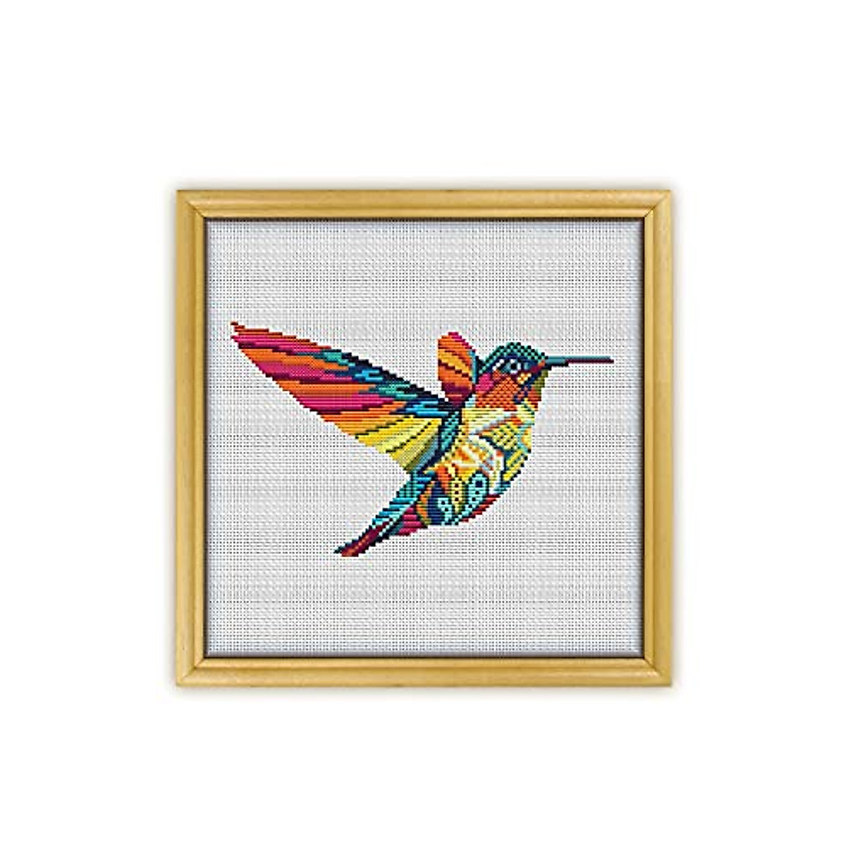 Mandala Hummingbird K309 Counted Cross Stitch KIT#2. Threads, Needles, Fabric, Clippers, Needle Threader and Printed Pattern Inside. Embroidery Pattern Kit