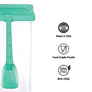 Buddeez All Purpose Food Storage Scoop Flour Container, Large, Aqua