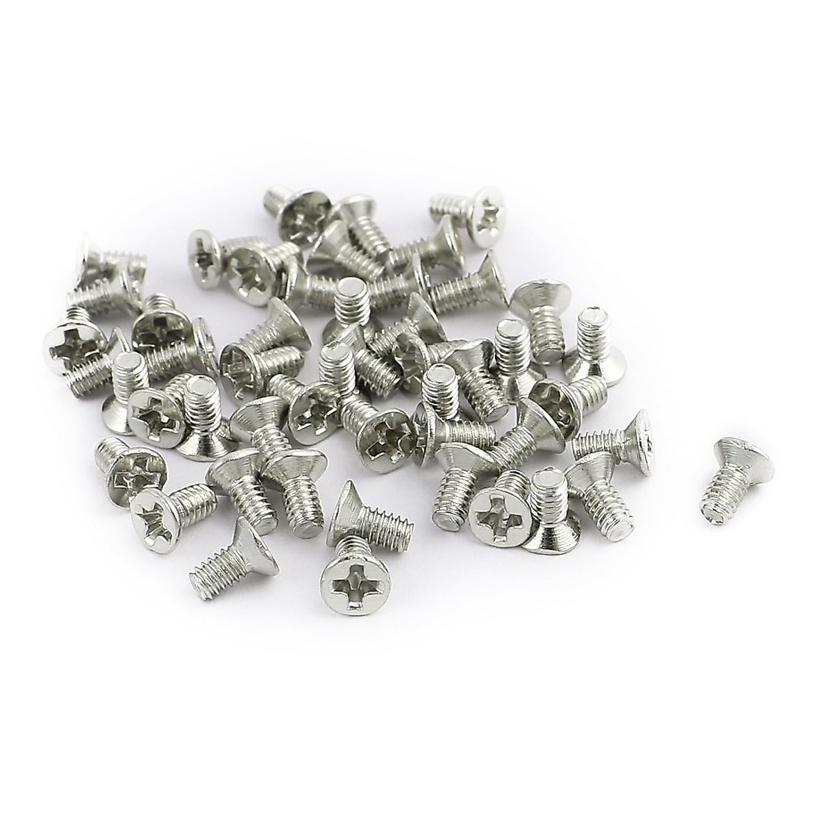 uxcell 50pcs M2x3mm Stainless Steel Countersunk Flat Head Phillips Machine Screws Bolts