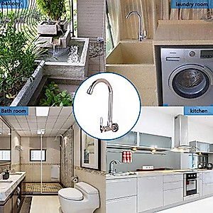 Flexible Swivel Kitchen Sink Faucet with Single Handle,Cold Water Filter Faucet,Wall Mounted