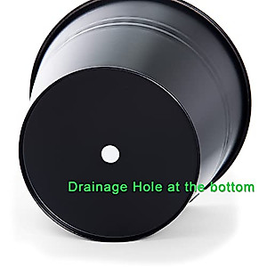 LOVOUS 6.3" x 4.7" x 5.3" Large Iron Hanging Planters Multicolor Flower Pots Balcony Garden Railing Planter, Fence Hanging Metal Bucket Plants Holders Set for Indoor and Outdoor, 12PCS, Black