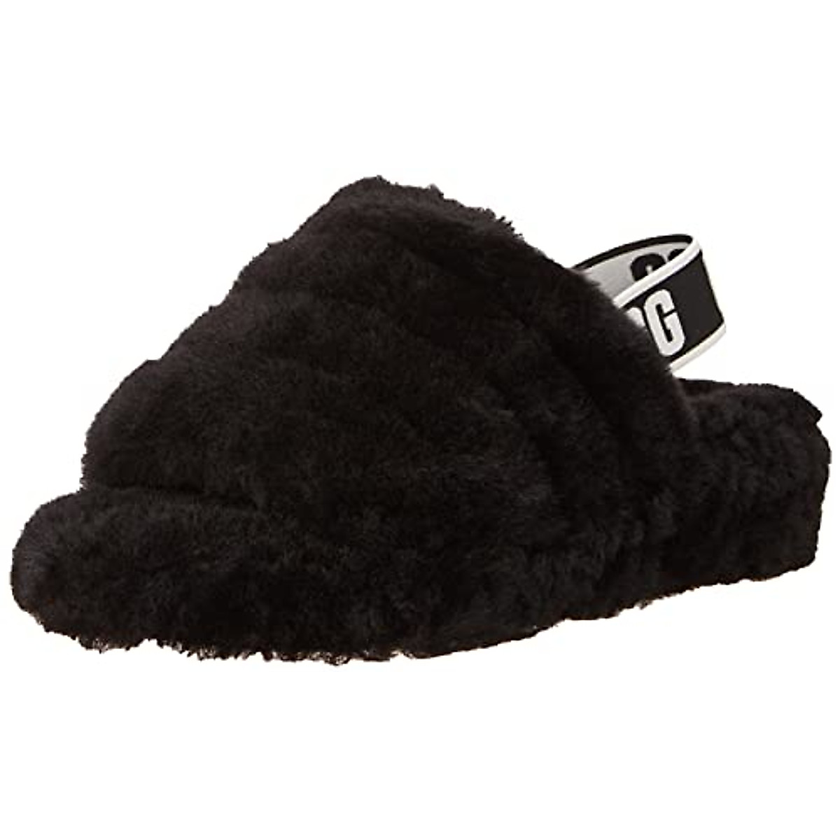 UGG Women's Fluff Yeah Slide Slipper, Black, 6 M US