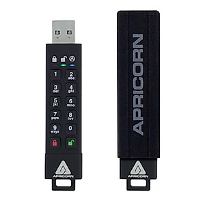 Apricorn Aegis Secure Key 3Z 8GB 256-bit AES XTS Hardware Encrypted FIPS 140-2 Level 3 Validated Secure USB 3.0 Flash Drive (ASK3Z-8GB)
