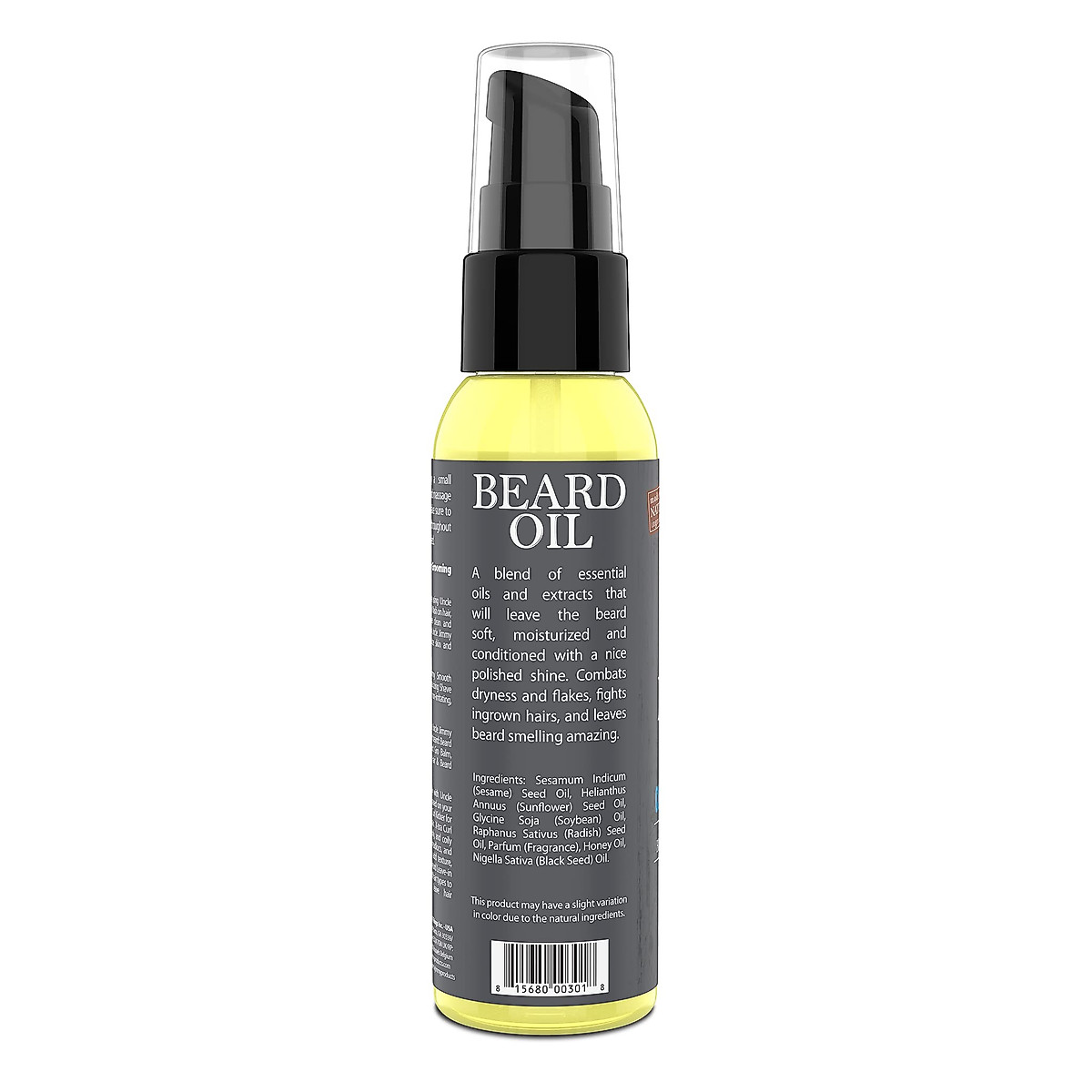 Uncle Jimmy Beard Oil, Restores Moisture, Softens and Reduces Beard Itch for Facial Hair of All Lengths, Made with Black Seed Oil & Honey 2oz (T108)