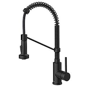 Kraus KPF-1610MB Bolden 18-Inch Commercial Kitchen Faucet with Dual Function Pull-Down Sprayhead in all-Brite Finish, 18 inch, Matte Black