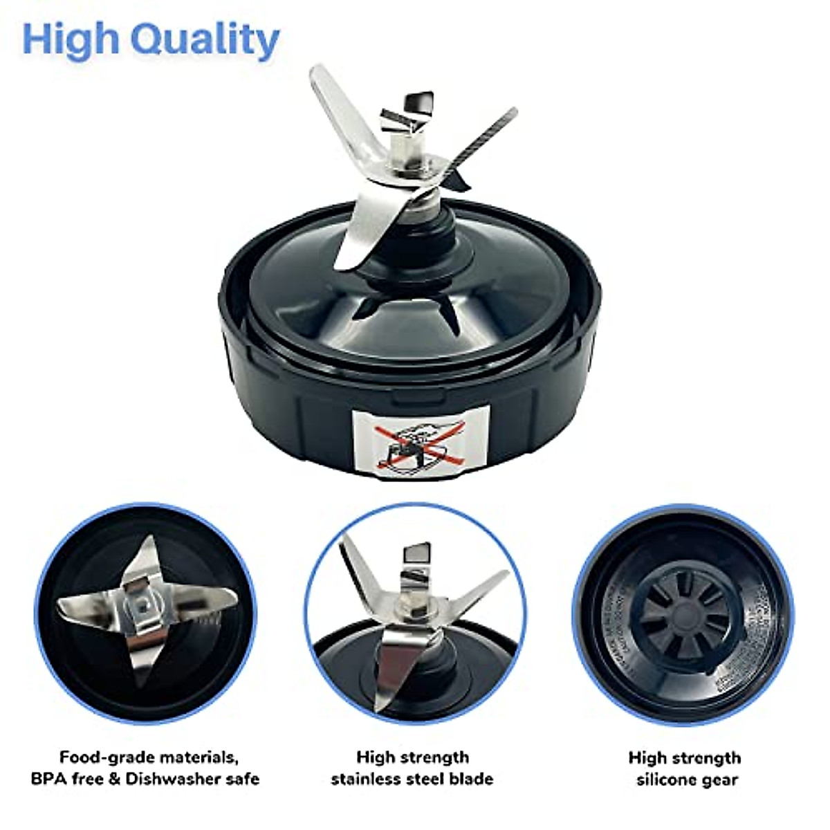 Blender 7 Fins Blade Base Extractor Replacement Parts Compatible with Nutri Ninja Auto iQ AMZ012BL AMZ493BRN BL450-30 BL456-30 BL480-30 BL482-30 BL494 BL640 BL642 CT682SP BL680 BL682 BN400 BN401 BN801