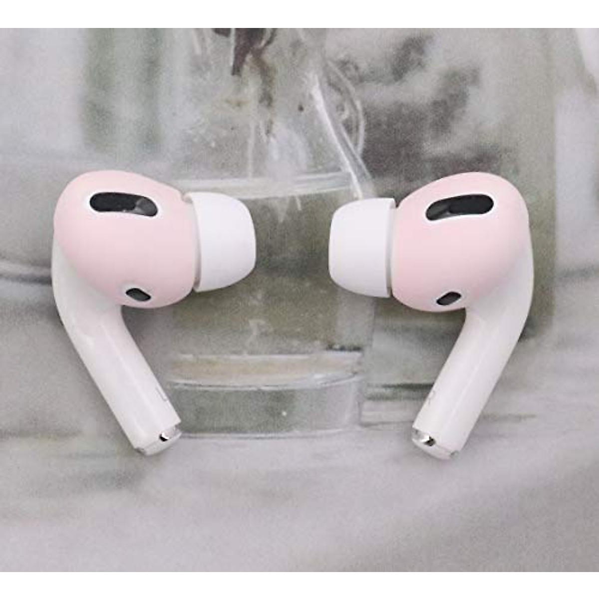 ALXCD Fit in Case Ear Cover Replacement for Air Pods Pro Headphones, Silicone Earbud Covers Eartips, Compatible with Air Pod Pro, 5 Pairs, White Black Pink Purple Green