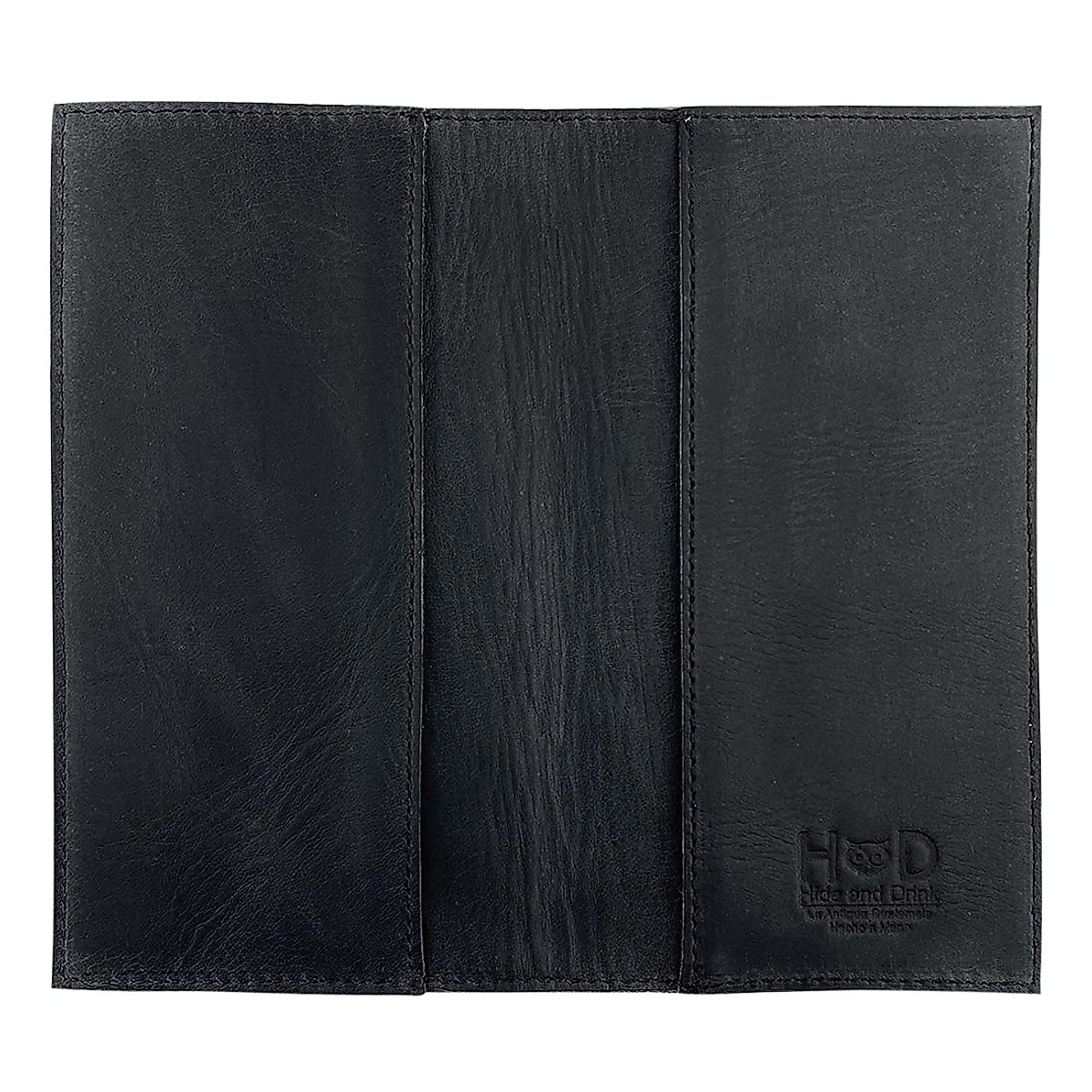 Hide & Drink, Checkbook Cover, Minimalist Organizer, Check Presenter, Bill Holder for Waiter and Waitress, Restaurant Accessories, Full Grain Leather, Handmade, Charcoal Black