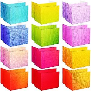 Satinior 24 Pcs Desk Dividers Privacy Boards for Student Classroom, 12 Colors Study Carrel for Student Desks, Desk Divider Bulk, Panel Privacy Folders for School Teacher Student Study (Swirl Style)