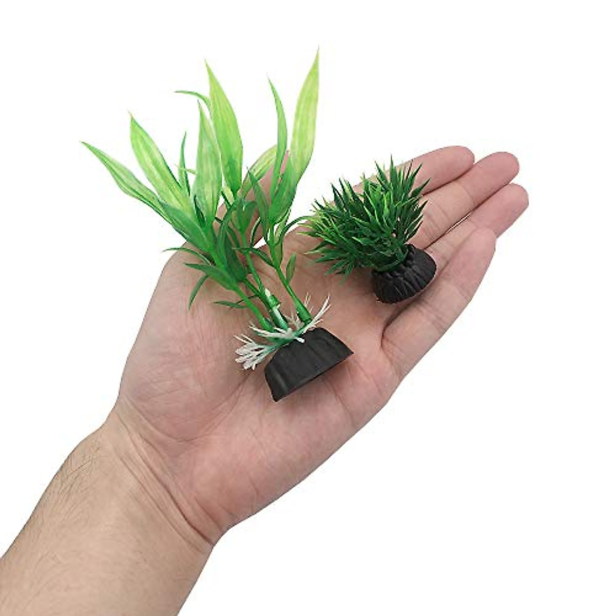 Smoothedo-Pets Aquarium Plants Fish Tank Decorations Small Size/10pcs Set Plastic Artificial Plant Goldfish Waterscape Fish Hides for Small Fish Tank/Bowl (10pcs-B-Set)