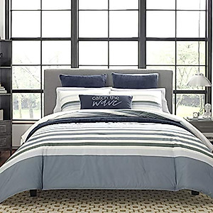 Nautica - King Size Comforter Set, Cotton Reversible Bedding with Matching Shams, Home Decor for All Seasons (Lansier Grey, King)
