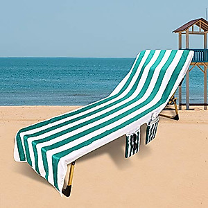 Beach Chair Cover,Pool Chaise Lounge Chair Cover with Pockets,Microfiber Chaise Lounge Chair Towel Cover for Hotel Vacation Sunbathing Garden Lawn Chair,No Sliding,Quick Drying.