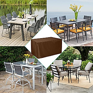 QIAOH Garden Furniture Covers Waterproof 46x46x29.6in, Patio Set Covers Rectangle Outdoor Table Chairs Covers ​Protector, 420d Heavy Duty, Windproof, Anti-Uv, Rattan Patio Furniture Cover
