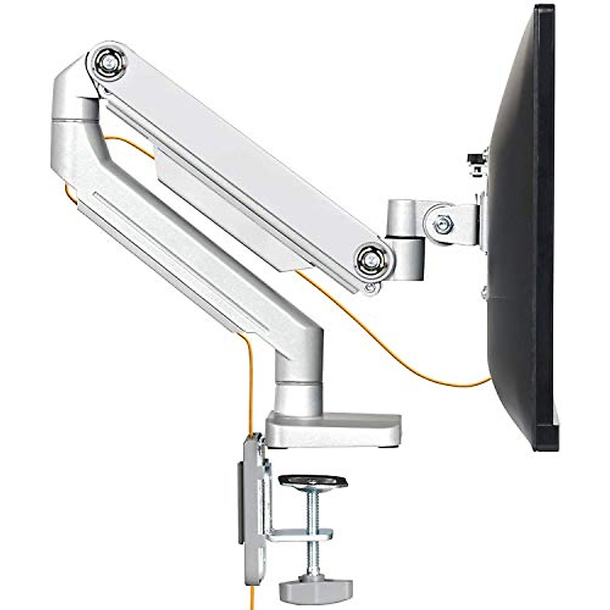 EleTab Single Monitor Desk Mount - Height Adjustable Single Monitor Stand Articulating Full Motion Swivel VESA Arm Fits for Computer Screen 17 to 32 inches, Hold up to 17.6 lbs