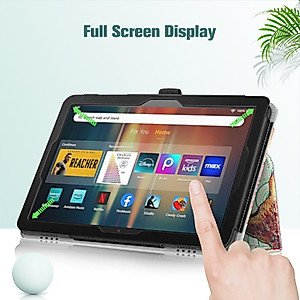 Fintie Folio Case for Amazon Kindle Fire HD 8 & Fire HD 8 Plus Tablet (12th Generation/10th Generation, 2024/2022/2020 Release)- Slim Fit Vegan Leather Stand Cover with Auto Sleep/Wake, Love Tree